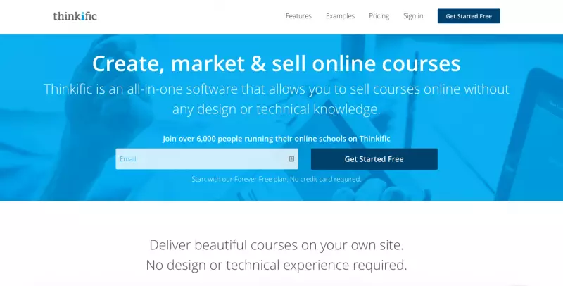 Learning Management Systems: Thinkific Screenshot