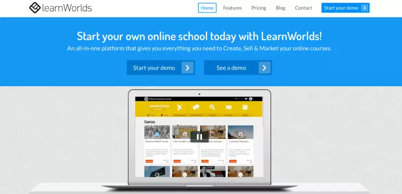 Learning Management Systems: Learnworlds Skærmbillede