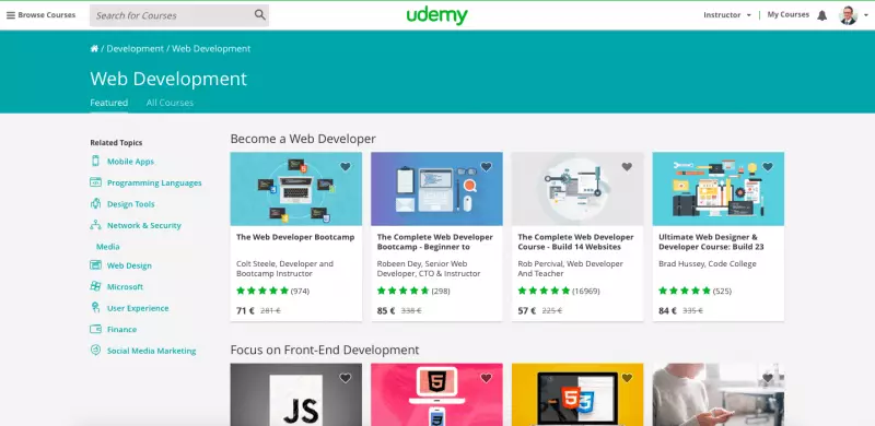 Læringsstyringssystemer: Udemy Skærmbillede