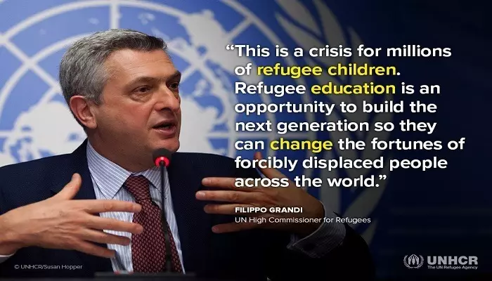 Educación para refugiados--Crédito: Filippo Grandi (ONU)