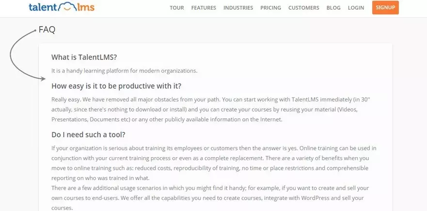 TalentLMS F.A.Q. дел