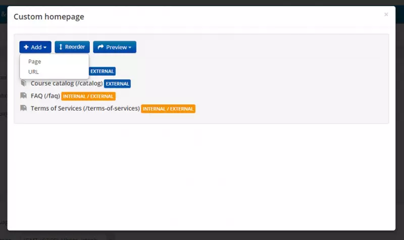 Struktur portal fleksibel dan LMS