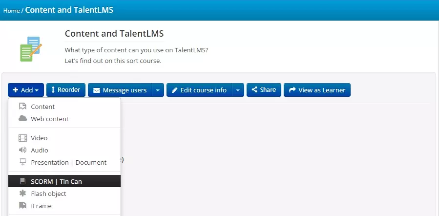 Cara mengimpor file SCORM ke TalentLMS