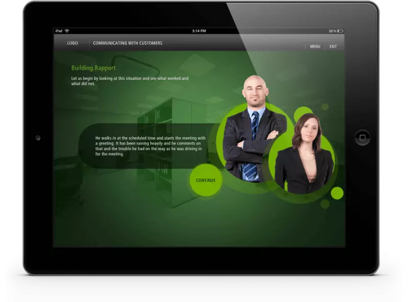 Banking-and-Finance_ipad Solucions de formació innovadores per a serveis bancaris i financers que inclouen eines de suport mLearning i rendiment